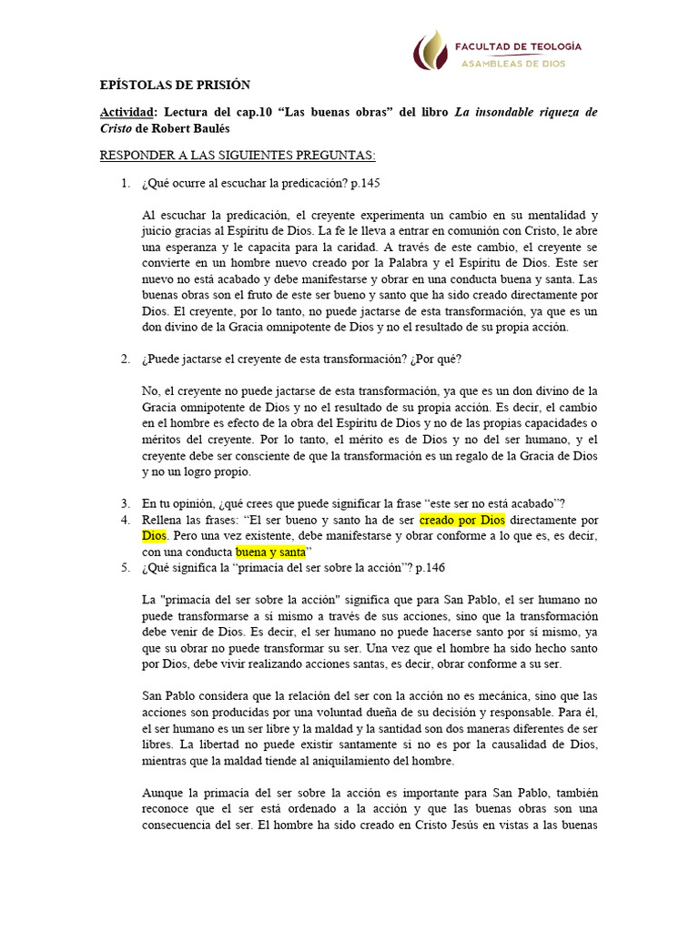 BAULES Las Buenas Obras Cap-11 | PDF | Gracia divina | Cristo (título)