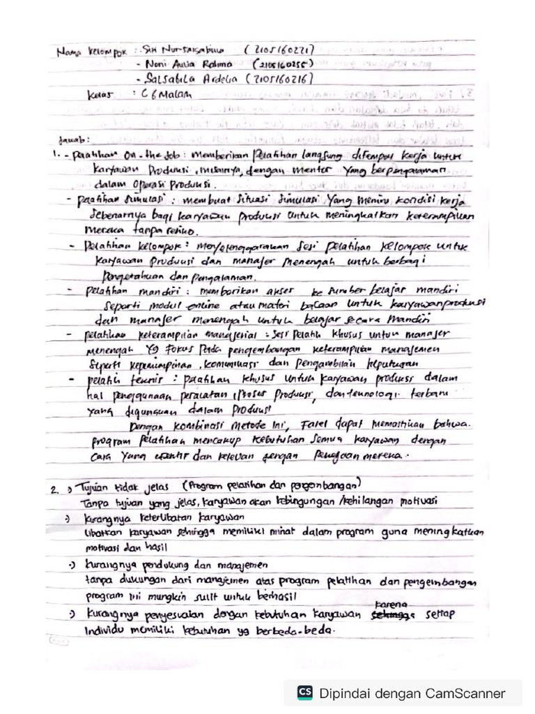 Kelompok Pengembangan Dan Pelatihan SDM | PDF Kelompok Pengembangan Dan Pelatihan SDM | PDF