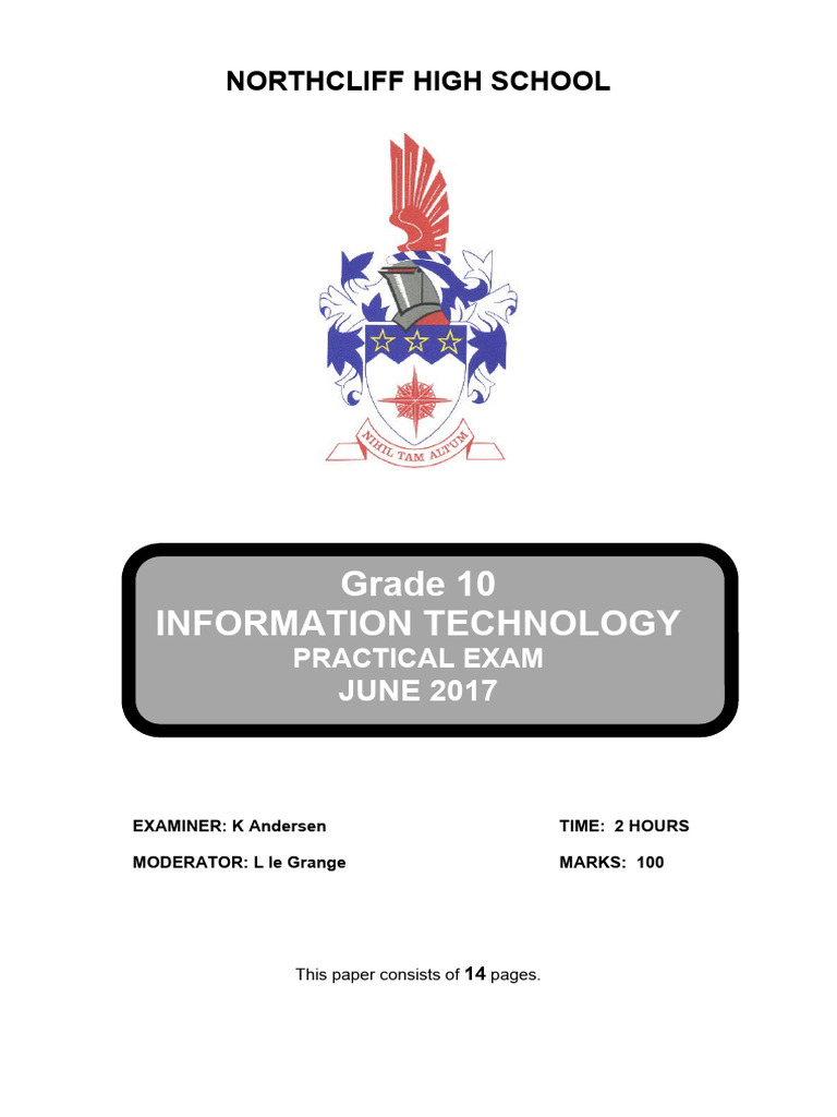Grade 10 IT June Prac 2017 | PDF | Computer File | Computing