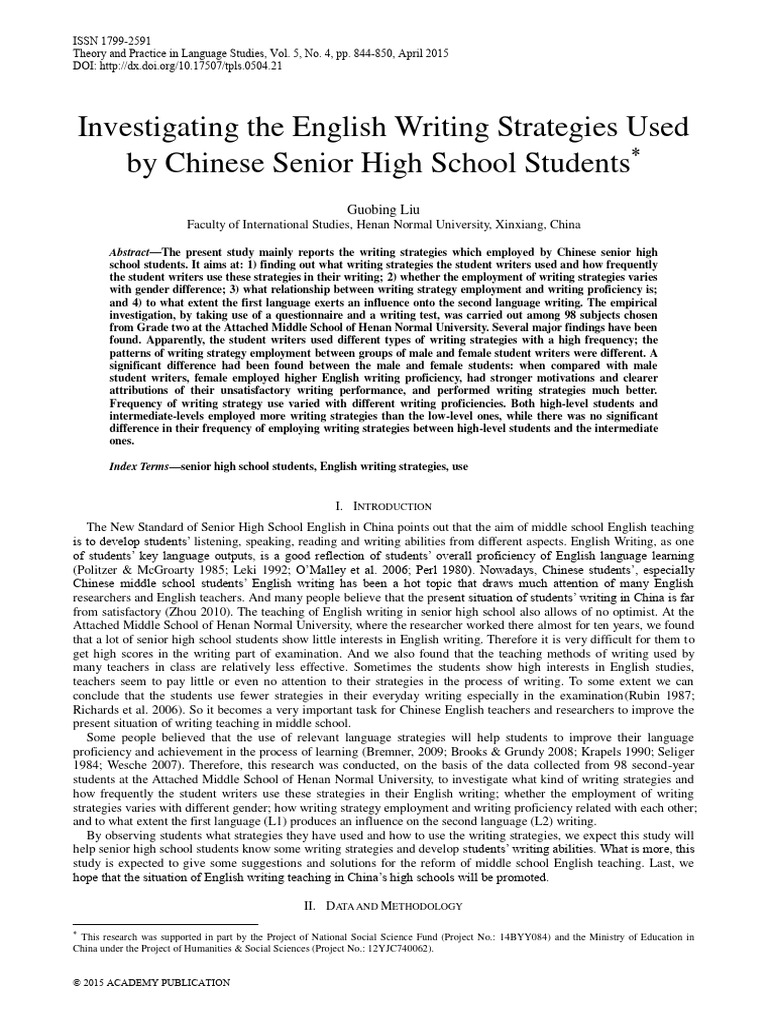 21 Chinese Writing Strategies | PDF | Statistics | Second Language