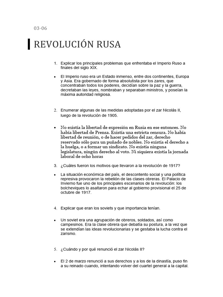 Revolucion Rusa | PDF | revolución rusa | Rusia