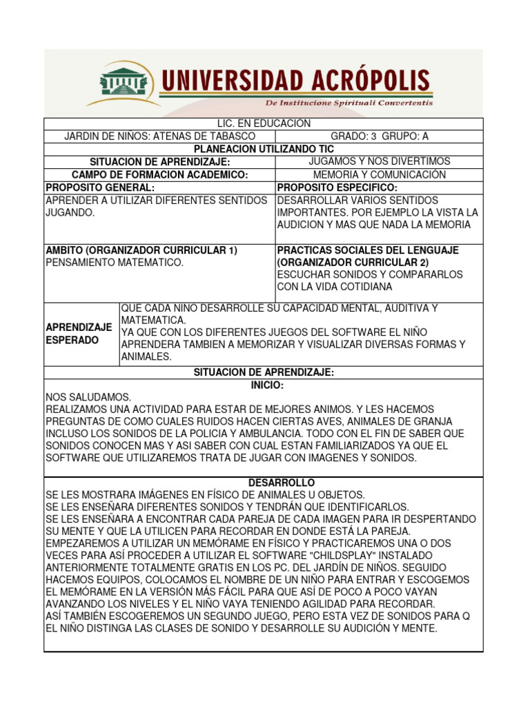 Planeacion Keila | PDF | Aprendizaje | Educación de la primera infancia