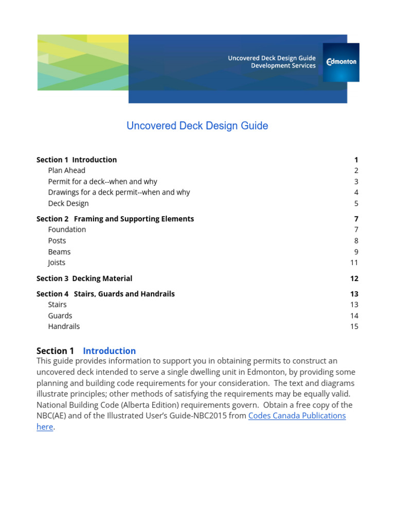 Uncovered Deck Design Guide | PDF | Stairs | Lumber
