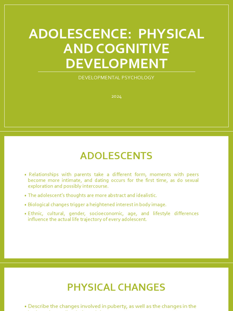 I Am Sharing 'LECTURE 10 - ADOLESCENTS COGNITIVE AND PHYSICAL DEVELOPMENT | PDF | Puberty ...