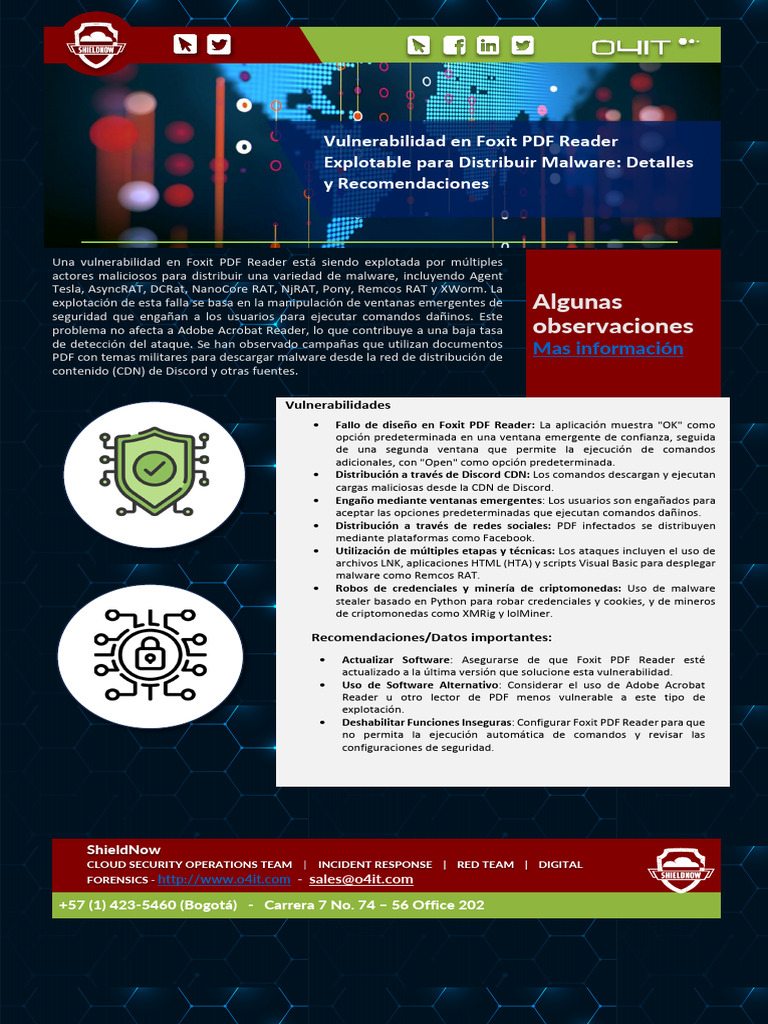 Boletin-Vulerabilidad en Foxit PDF Reader, Explotable Para Distribuir ...