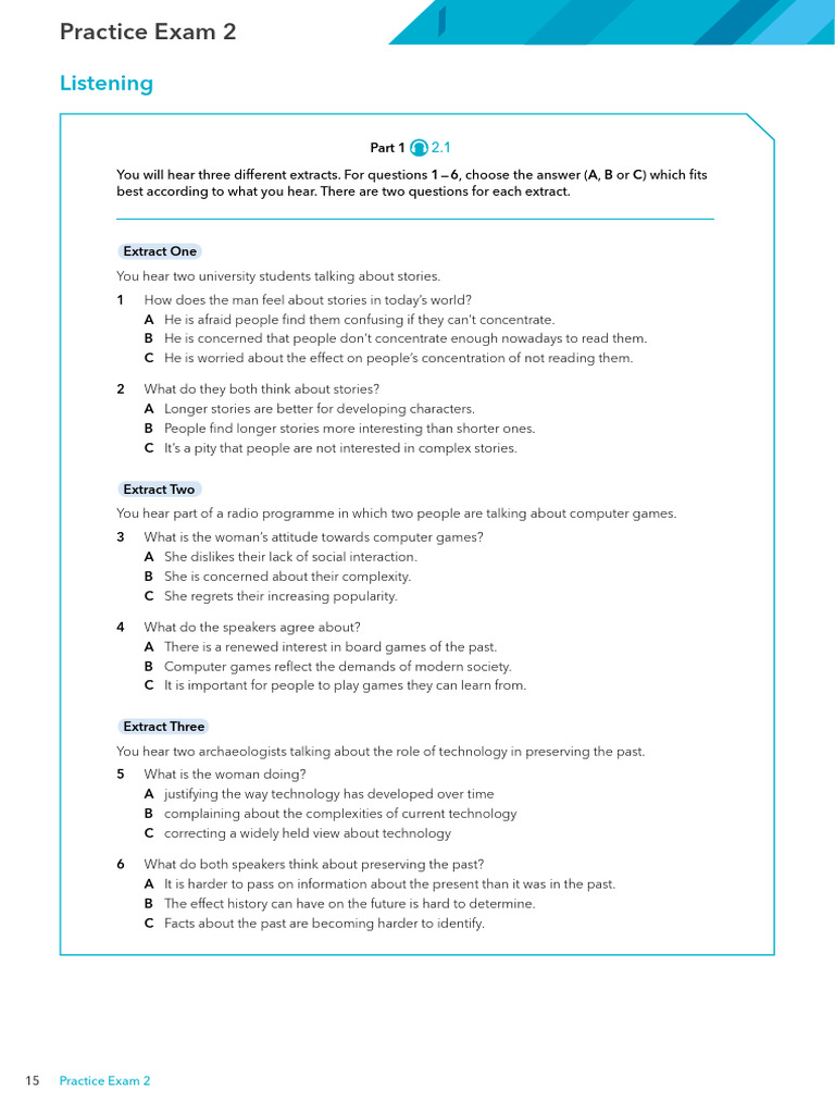 M04 - Formula - C1 - PracticeExam - 2 (1) - 15-18 | PDF | Video Games