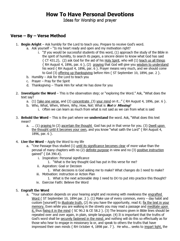 How To Have Personal Devotions | Download Free PDF | Prayer | God