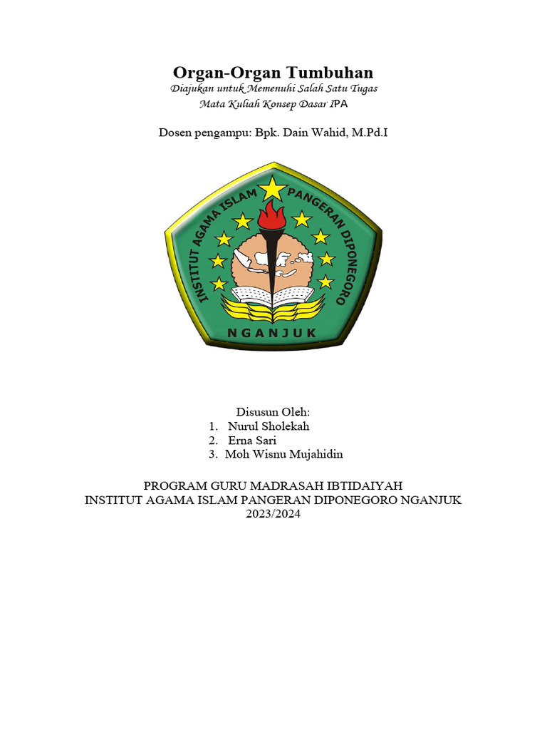 Organ - Tumbuhan (1) (4) .Docx KOMPLIT | PDF