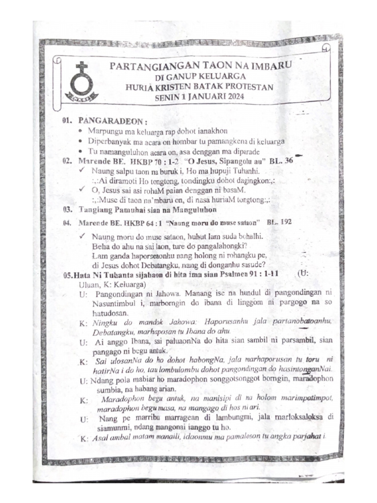 Partangiangan Taon Naimbaru | PDF Partangiangan Taon Naimbaru | PDF