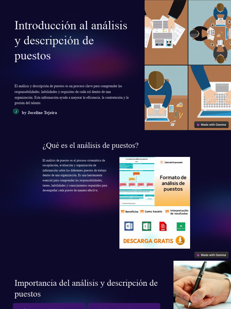 Guía de Análisis y Descripción de Puestos | PDF | Gestión de recursos humanos | Reclutamiento