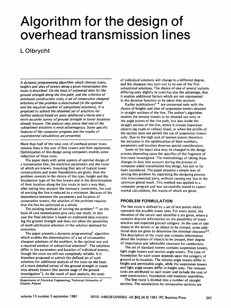 A4-Algorithm For The Design of Overhead Transmission Lines | PDF ... A4-Algorithm For The Design of Overhead Transmission Lines | PDF ...