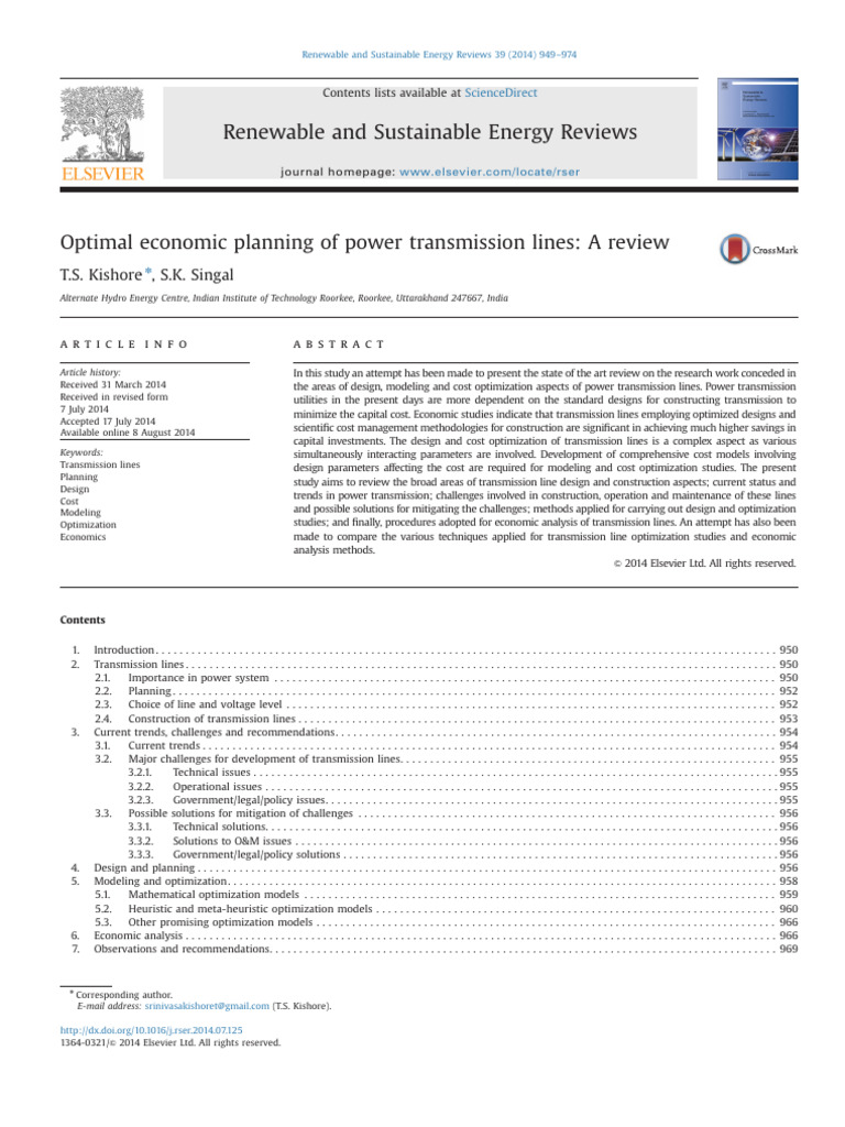 A2-Optimal Economic Planning of Power Transmission Lines | PDF | Electric Power Transmission ...