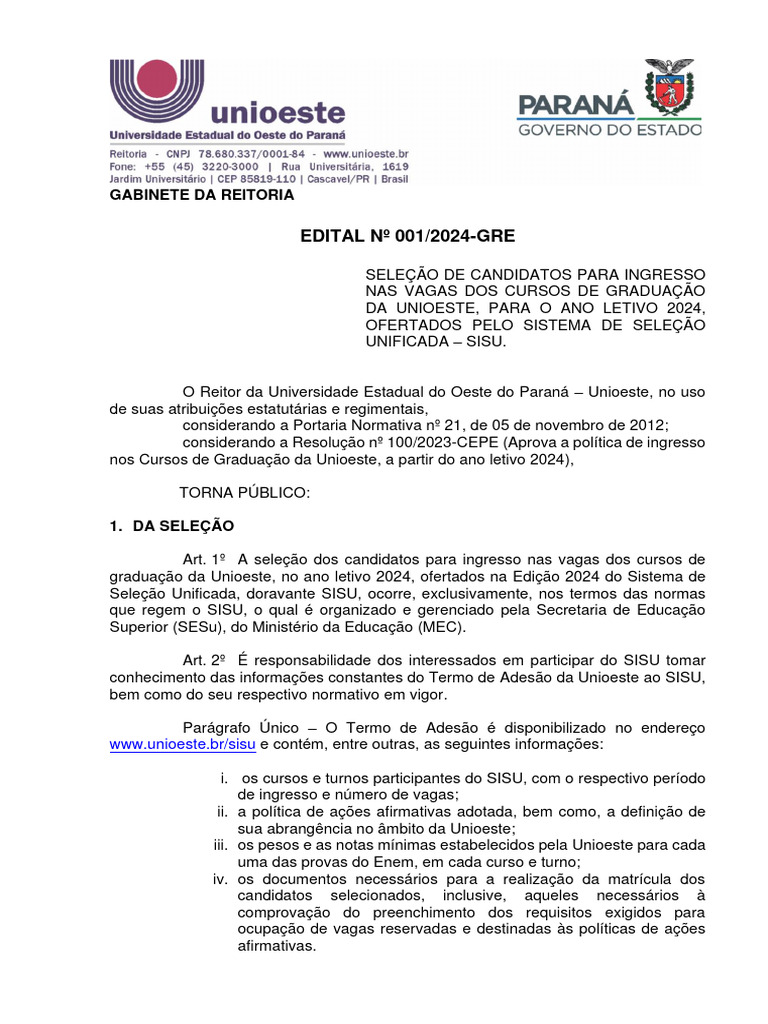 Edital001 2024 GRE | PDF