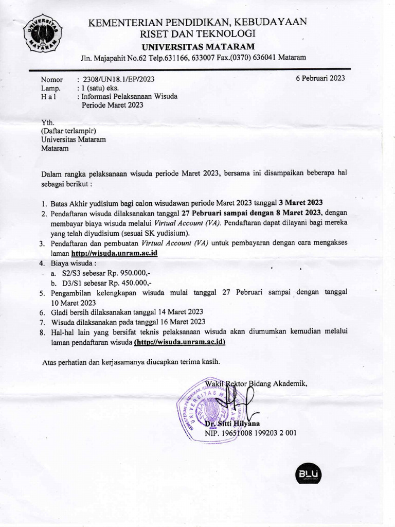 Info Wisuda Maret 2023 | PDF