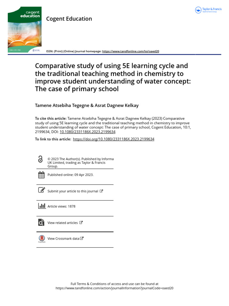 5E Learning Cycle vs. Traditional Teaching in Chemistry | PDF ...