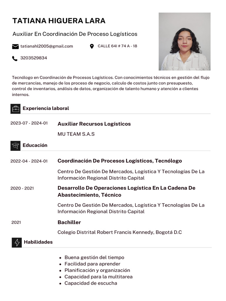 CV Tatiana Higuera Lara | PDF | Negocios