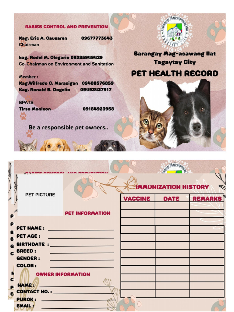 Pet Vaccination Card | PDF