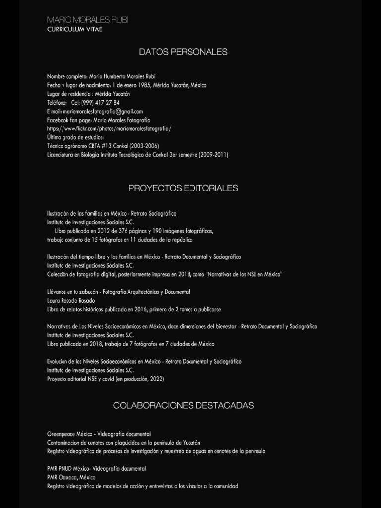 Fotografia Mario Morales Rubí | PDF