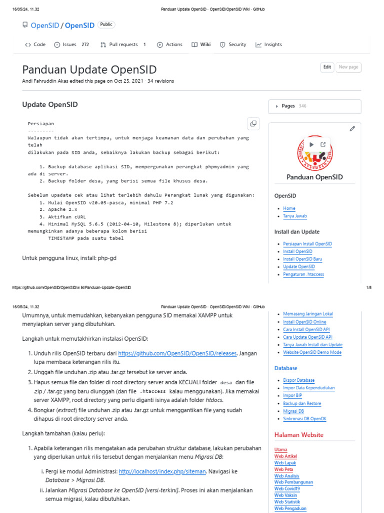Panduan Update OpenSID OpenSID - OpenSID Wiki GitHub | PDF