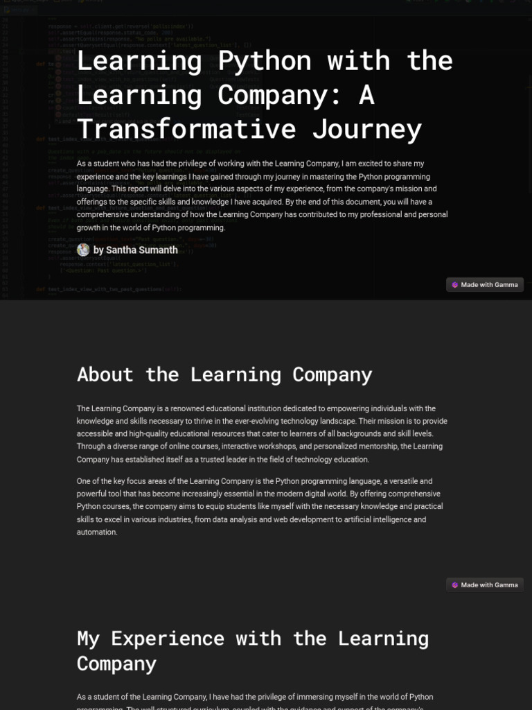 Transformative Python Learning Journey | PDF | Learning | Computer Programming