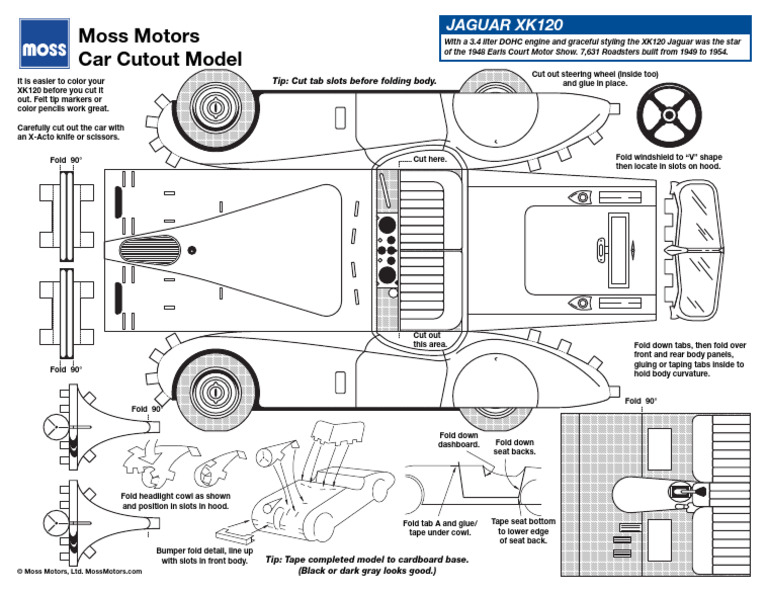 Jaguar XK120 Car Cutout Model | PDF | Car Manufacturers | Land Vehicles