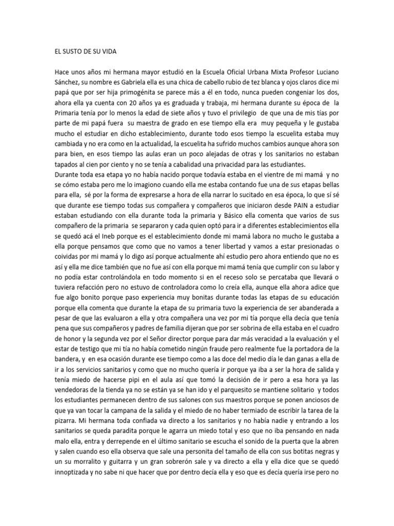 El susto en el sanitario escolar | PDF