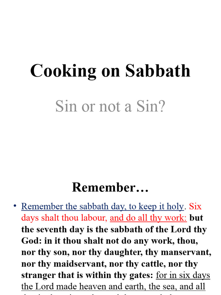 The Cooking Question On Sabbath | PDF | Shabbat | Ten Commandments