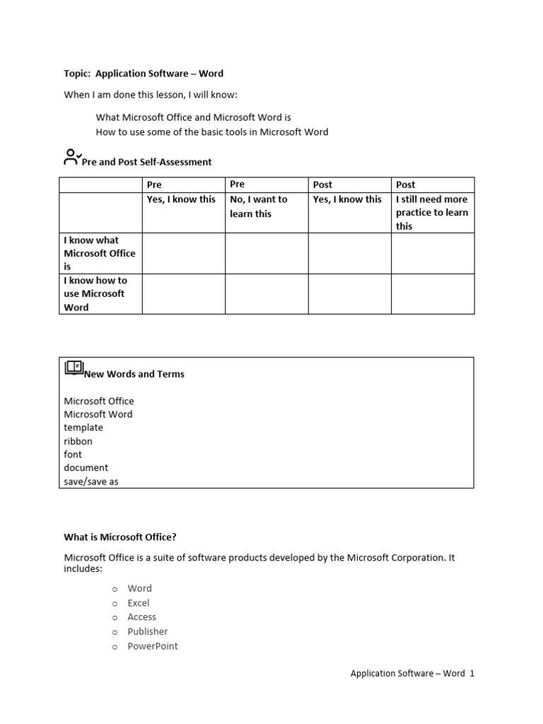 Application Software - Word | PDF | Microsoft Word | Microsoft Office