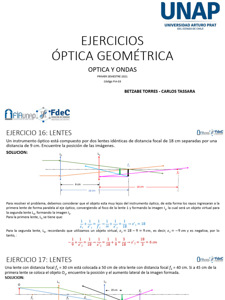 Ejercicios Óptica Geométrica | PDF | Óptica | Radiación electromagnética