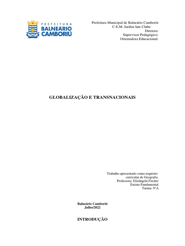 Globalização e Transnacionais: Impactos e Fases | PDF | Corporação ...