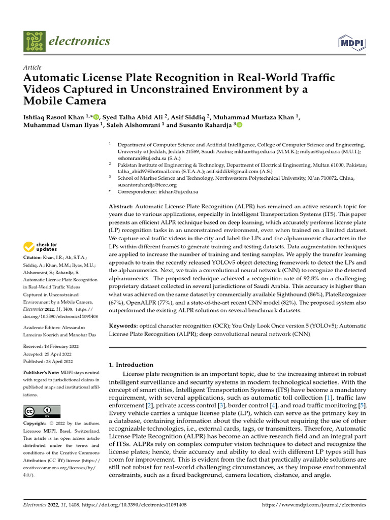 Automatic License Plate Recognition in RealWorld Traffic Videos ...