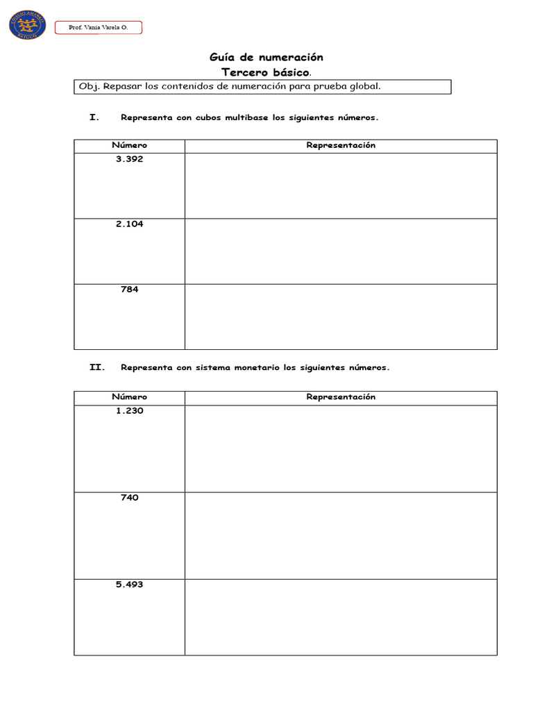 Guía de Repaso 3ero Miercoles | PDF