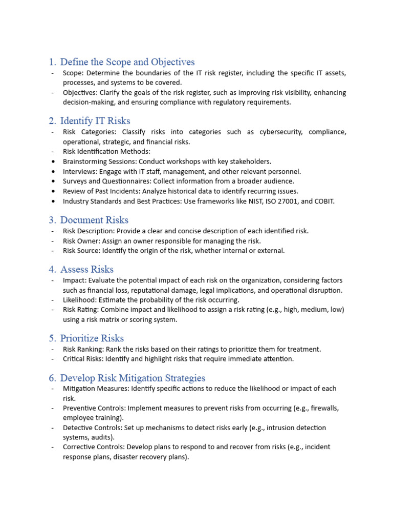 IT Risk Register | Download Free PDF | Risk | Risk Management