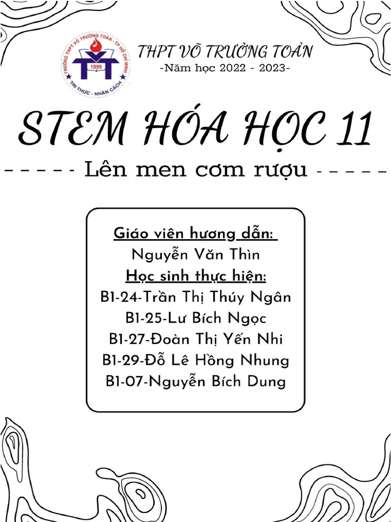 Stem Len Men Com Ruou - Nhóm 4 - 11B1 | PDF
