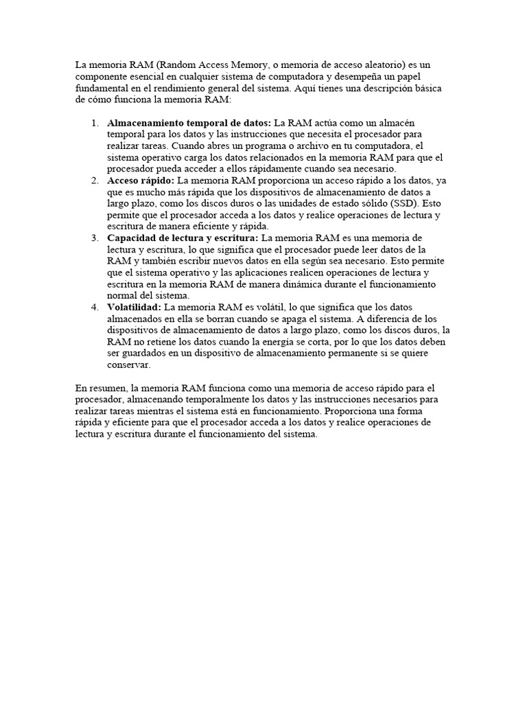 ram como funciona | PDF
