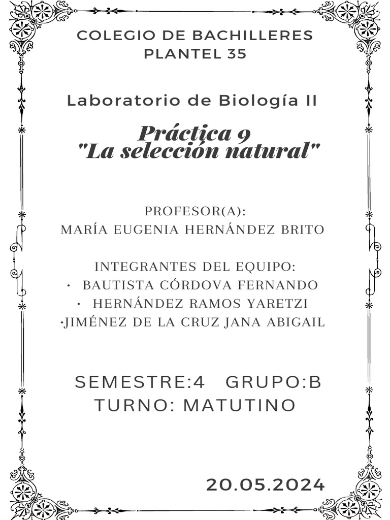 Práctica sobre Selección Natural en Biología | PDF | Seleccion natural ...