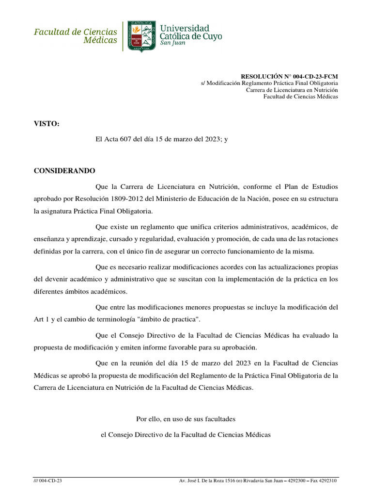 Resol. 004-CD-23-FCM - Reglamento PFO 2023 | PDF | Evaluación | Maestros