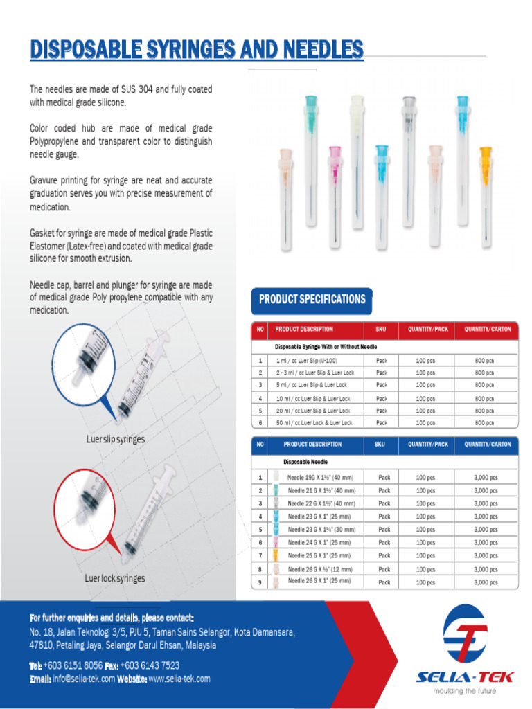 SJ Disposable Syringes and Needles | PDF | Syringe | Medical Equipment