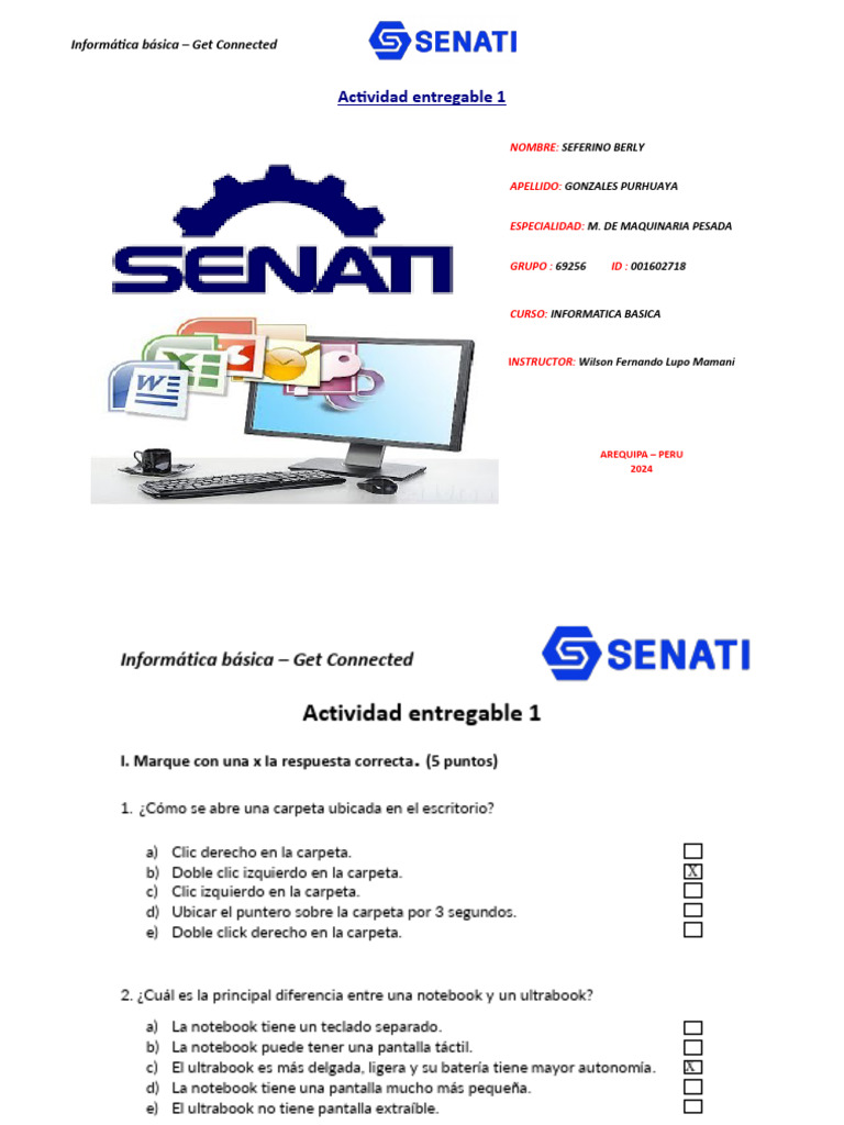 Entregable 1 de Informatica | PDF | Ordenador portátil | Informática