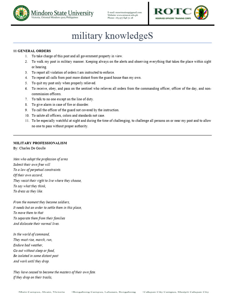 MILITARY-KNOWLEDGES | PDF