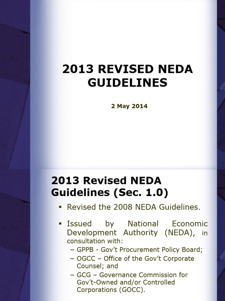 2013 REVISED NEDA GUIDELINES | Download Free PDF | Joint Venture | Business