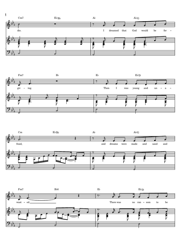I Dreame A Dream - Piano Sheet - P2 | PDF