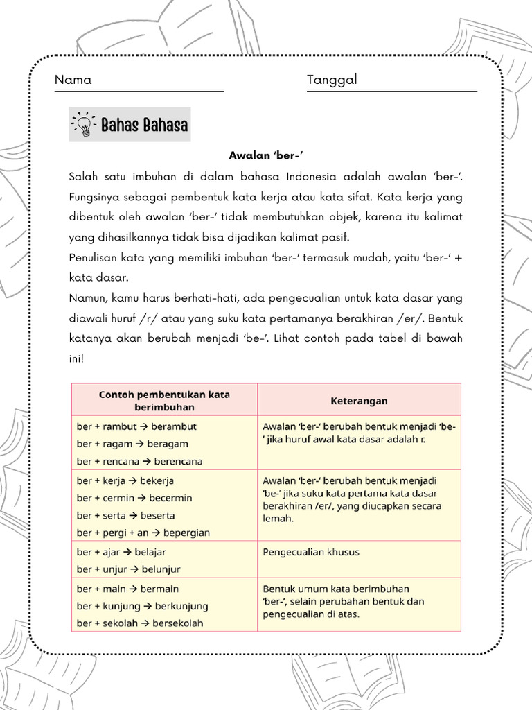LKPD - Menulis Awalan Ber | PDF