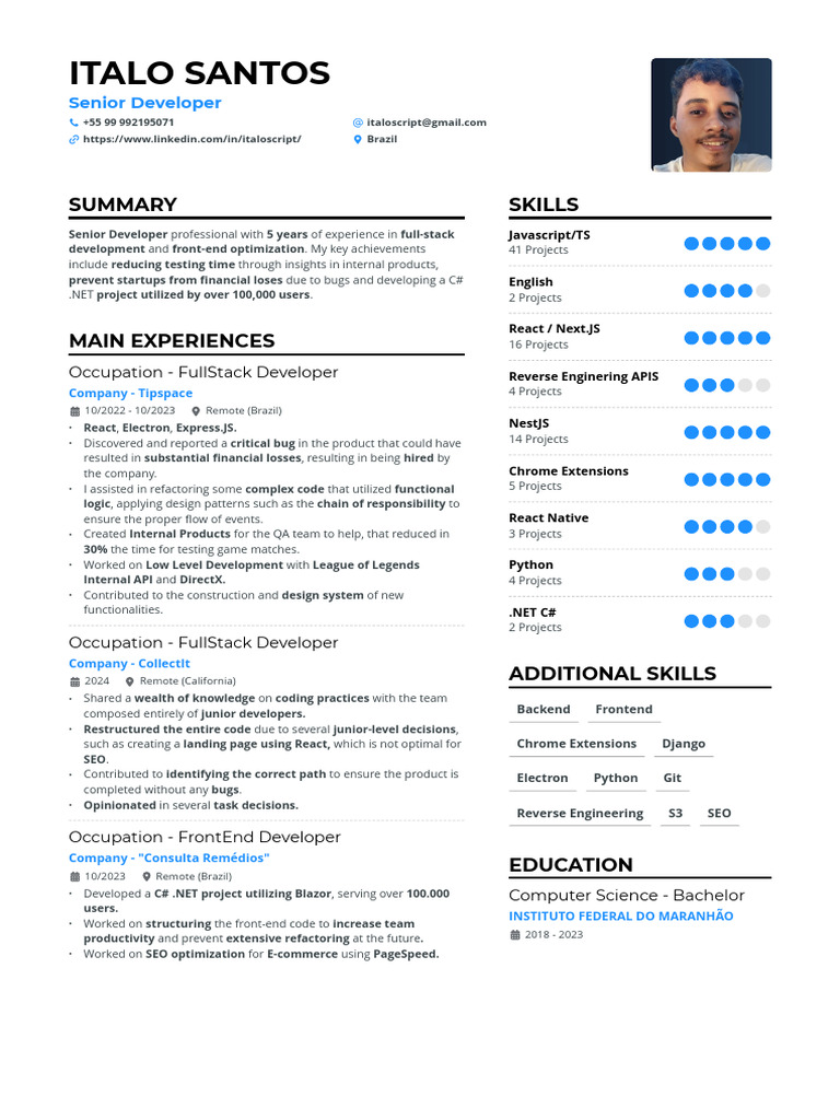 Resume To Fill Zoho | PDF | Computer Science | Information Technology