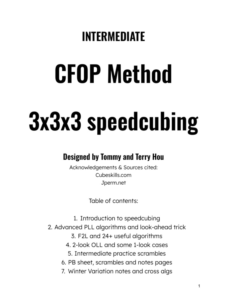 Intermediate CFOP method 3x3 Rubik's Cube | Download Free PDF | Logic ...