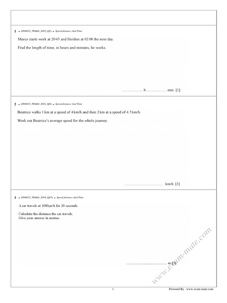 Grade 9 Speed, Distance, and Time Notes | PDF | Mathematics