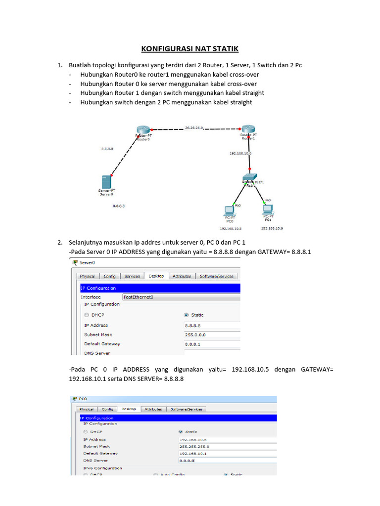 KONFIGURASI NAT STATIK | PDF KONFIGURASI NAT STATIK | PDF