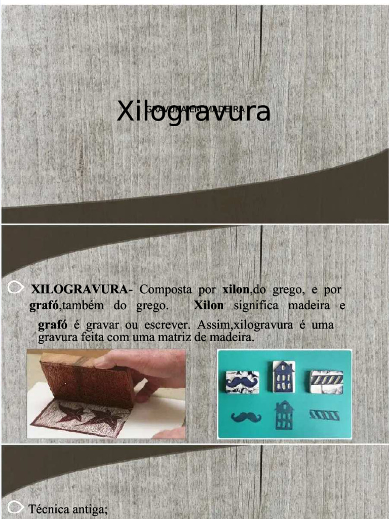 Xilogravura: Definição e Técnica | PDF | Xilogravuras | Gravuras