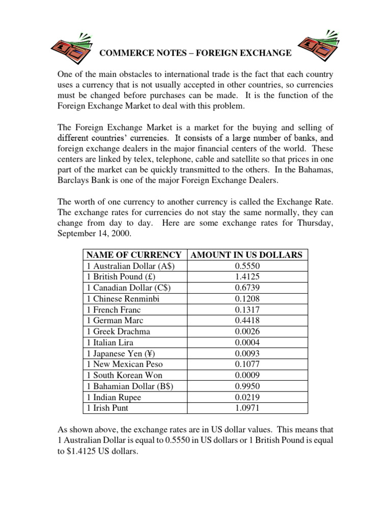 FOREIGN EXCHANGE Notes | Download Free PDF | Exchange Rate | United ...