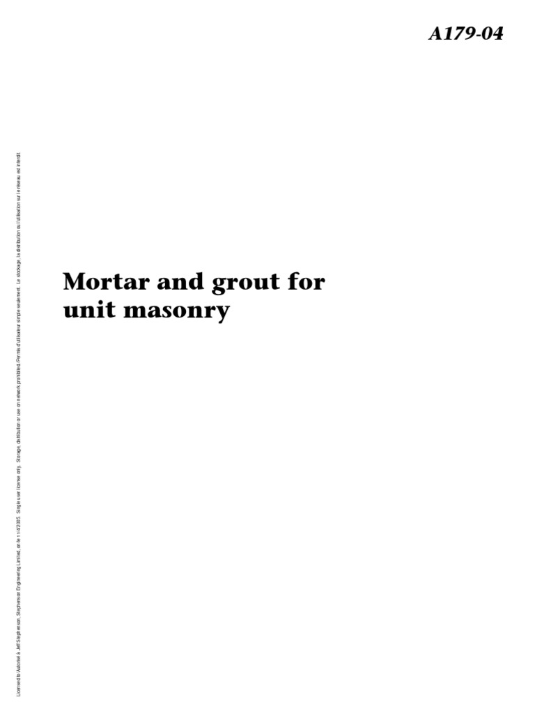 CSA A179 04MasonryMortar | Download Free PDF | Damages | Patent